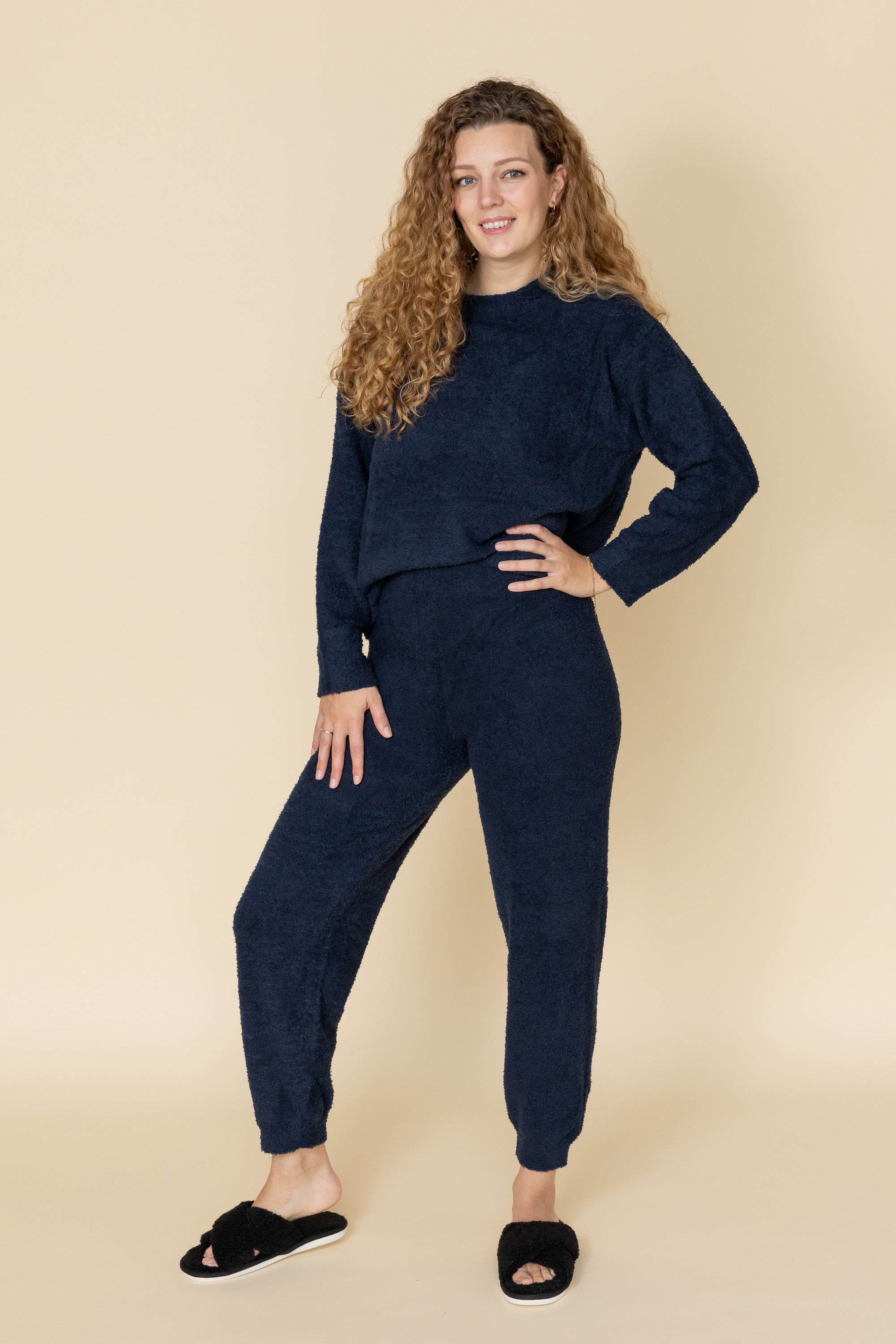 Fluffy Huispak Lucy Navy | Dames Loungewear